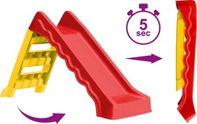 vidaXL Skládací skluzavka pro děti dovnitř i ven červená a žlutá [92578]