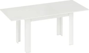HOMCOM Rozkládací jídelní stůl, obdélníkový kuchyňský stůl, pro 6–8 osob, 140-180 x 80 cm, bílý