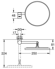 Grohe Selection Kosmetické zrcátko 7x zvětšení, Supersteel 41077DC0