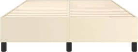 Rám postele s boxspringem krémová 140 x 190 cm umělá kůže 3121043