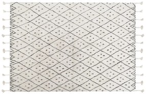 Bavlněný koberec 160 x 230 cm bílý/černý AGADIR Beliani