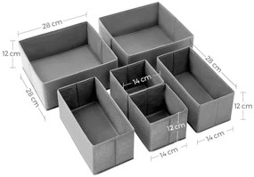 Sada šesti organizérů BRUCE šedá (6 ks)