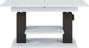 Výškově nastavitelný rozkládací konferenční stolek Moduvo 120/170 cm mramor/černý