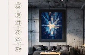 Městský horizont - obraz - Pohled mezi mrakodrapy k nebi 18 - A2 – 420 × 594 mm - 465 Kč