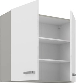 BIANCA sb | horní skříňka 80 G-72 2F policová | 80 cm | světle šedá/bílá lesk