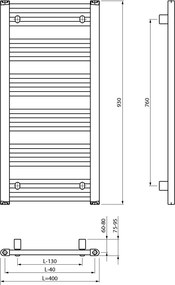 Bruckner Albrecht otopné těleso 400 x 930 mm bílá 600.211.4