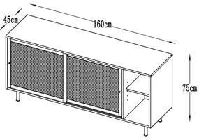 Designová komoda Taiyanna 160 cm černá