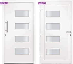 Vchodové dveře hliník a PVC bílé 110 x 210 cm 3056823