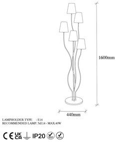 Designová stojanová lampa Daneil 160 cm vícebarevná