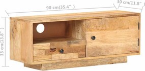 TV stolek 92 x 30 x 35 cm masivní mangovníkové dřevo 320466