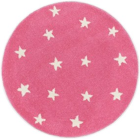 Dětský koberec Starf růžový Kulatý průměr 100 cm