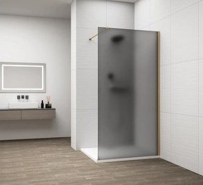 Polysan Esca Gold Matt jednodílná sprchová zástěna 70 x 210 cm k instalaci ke stěně zlatá kouřové matné sklo ES1470-04