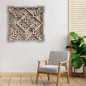 Vyřezávaná dřevěná 3D mandala na zeď | SENTOP PR0461