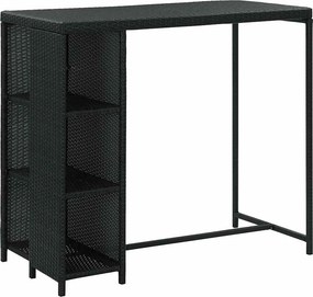 5dílný zahradní barový set s poduškami polyratan černý 3064918