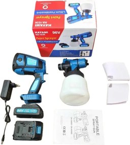 Aku stříkací pistole HAYAMI - 96 V - 900 ml + 2x baterie + příslušenství