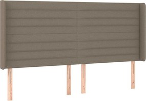 Čelo postele s LED taupe 163 x 16 x 118/128 cm textil 3124198
