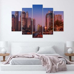 Gario Obraz na plátně Večerní Dubaj - 5 dílný Rozměry: 100 x 70 cm