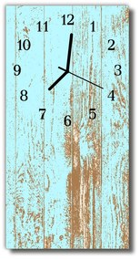 Skleněné hodiny vertikální Modré dřevo