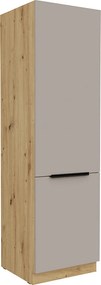 ARIA li | vysoká skříňka 60 DK-210 2F potravinová s policemi | 60 cm | ANTI FINGERPRINT povrch | artisan/béžová