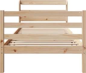 Rám postele s čelem 100 x 200 cm masivní borové dřevo 3306641