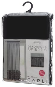 ZÁCLONA NA PÁSCE CARLI 140X270 CM ČERNÁ