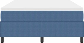 Postel s boxspringem Modrá a bílá 160 x 200 cm Žebrovaná látka 3337475
