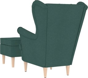 Křeslo s podnožkou tmavě zelené textil 3307994