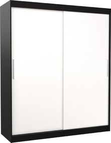 ADRK Šatní skříň posuvná LINCOLN B-W 180, bílá/černá
