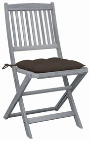 Skládací zahradní židle s poduškami 2 ks masivní akáciové dřevo,  3064559