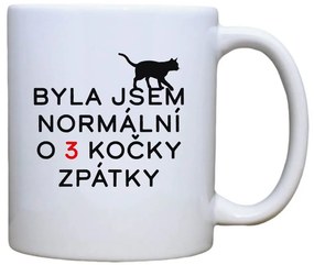 Super plecháček Keramický hrnek s potiskem Byla jsem normální Objem a motiv: 300 ml černý lem