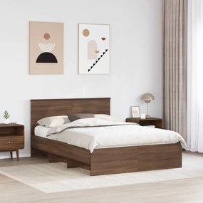 Rám postele s čelo Hnědý dub 150 x 200 cm Kompozitní dřevo 3408843