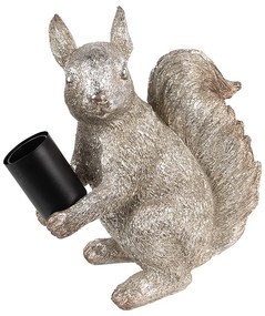 Stříbrná stolní lampa veverka Squirrel - 24*12*25 cm E27/max 1*60W