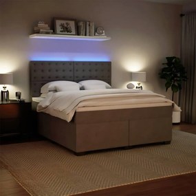Box spring postel s matrací světle šedá 180x200 cm samet 3293290