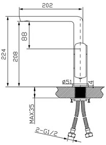 Sapho - Umyvadlová baterie MIXONA 22,4 cm lesklý chrom
