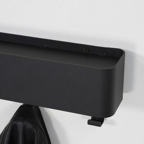 Černý kovový nástěnný věšák s poličkou Dax Play – Spinder Design