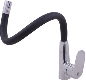 Slezák - RAV Dřezová baterie s flexibilním ramínkem AMUR - AM719.x/10C, Černá/chrom Připojovací hadičky - závit: 1/2"