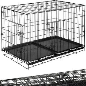 Klec pro psa 100x60x70 cm, kovová SPRINGOS PA1016