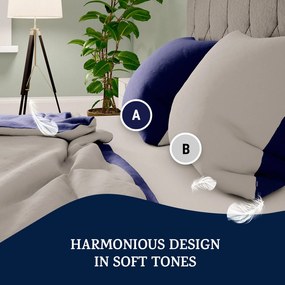 Sleepwise Soft Wonder-Edition, povlečení, tmavě modrá, 155 x 200 cm, 80 x 80 cm