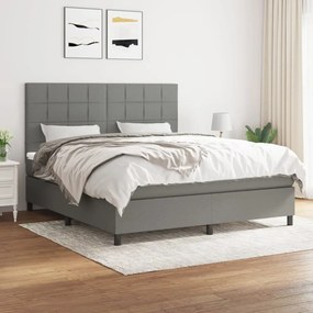 Box spring postel s matrací tmavě šedá 180x200 cm textil - Default Title