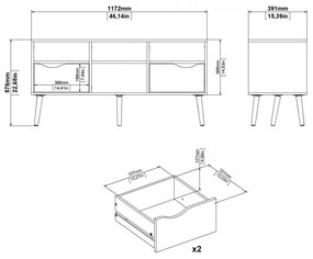 Tvilum TV stolek Retro 391 bílá/dub sonoma