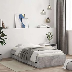 vidaXL Rám postele se zásuvkami 75 x 190 cm kompozitní dřevo [3207331] Barva: Betonová šedá