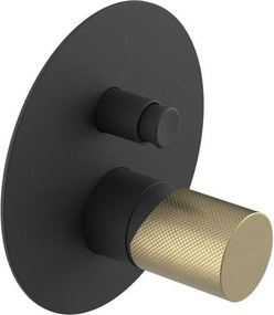 Sapho Ultratap - Baterie pod omítku, pro 2 spotřebiče, s tělesem, matná černá/matná zlatá UT042TBG