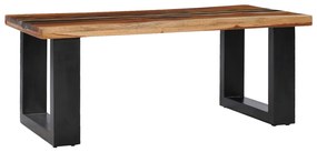 Konferenční stolek 100 x 50 x 40 cm masivní teak a lávový kámen - Default Title