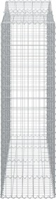Klenuté gabionové koše 2 ks 200x50x160/180cm pozinkované železo 3145703