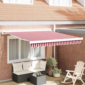 Stahovací markýza Červená a Bílá 300 x 250 cm Plátno a hliník 3329991
