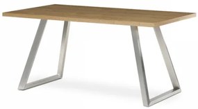 Jídelní stůl 160x90 dub kovové nohy broušený nerez HT-W1515 OAK