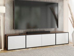 TV skříňka EDI 4 dub Craft zlatý + bílý uzavřená TV skříňka s policí