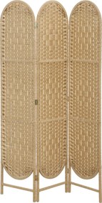 HOMCOM Paravan 3-dílný 120 x 170 cm Dělící stěna Skládací příčka se zaklenutou horní částí Přírodní
