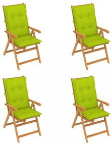 Skládací zahradní židle 4 ks s poduškami Dekorhome Šedohnědá taupe