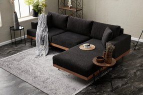 Hanah Home Rohová pohovka LIVA antracitová pravá 287 cm 825BLC2814